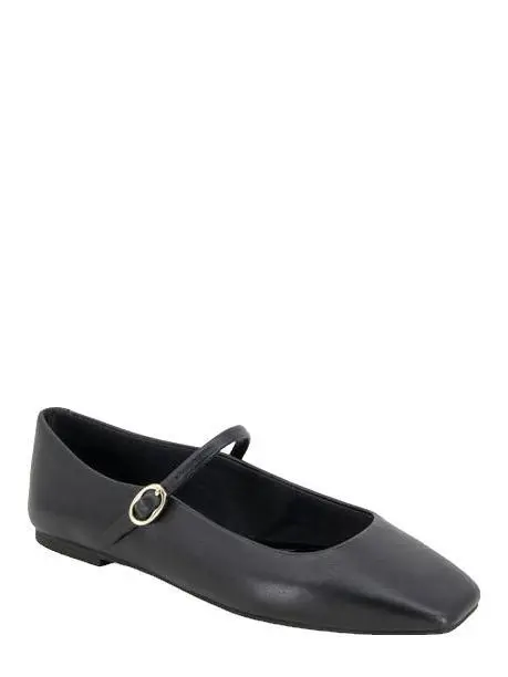 KENNETH COLE Jasper Mary Jane Flat - Black Leather