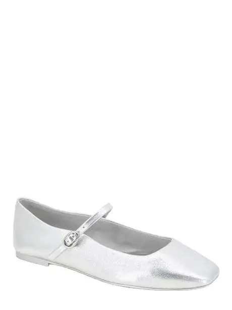 KENNETH COLE Jasper Mary Jane Flat - Silver Leather