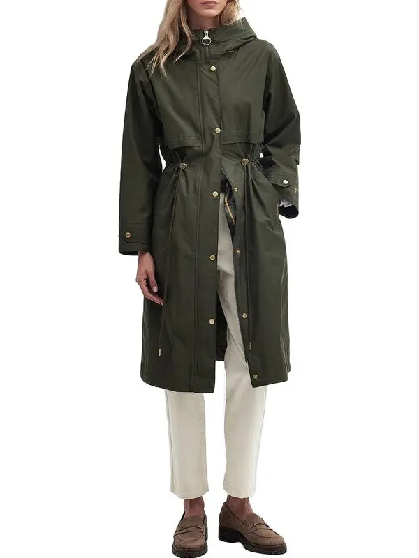 Barbour Waterproof Hooded Coat - Olive