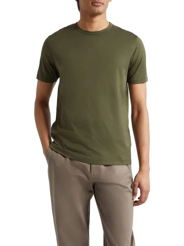 Sunspel Cotton Crewneck T-shirt - Deep Olive