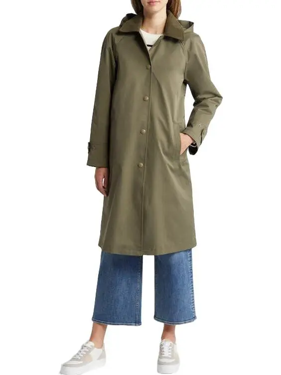 Sam Edelman Mac Longline Coat With Removable Hood - Loden