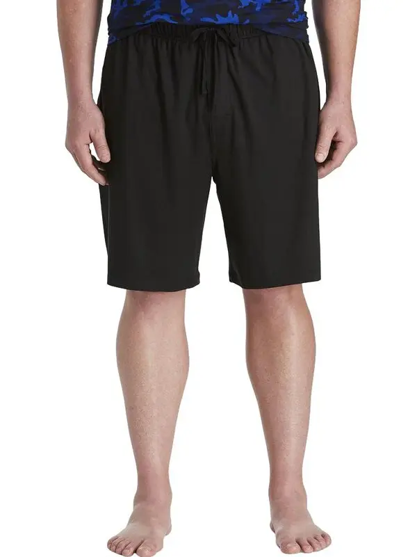 HARBOR BAY BY DXL Jersey Knit Shorts - Black
