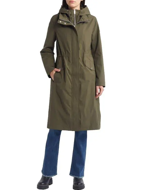 Sam Edelman Longline Hooded Jacket - Loden