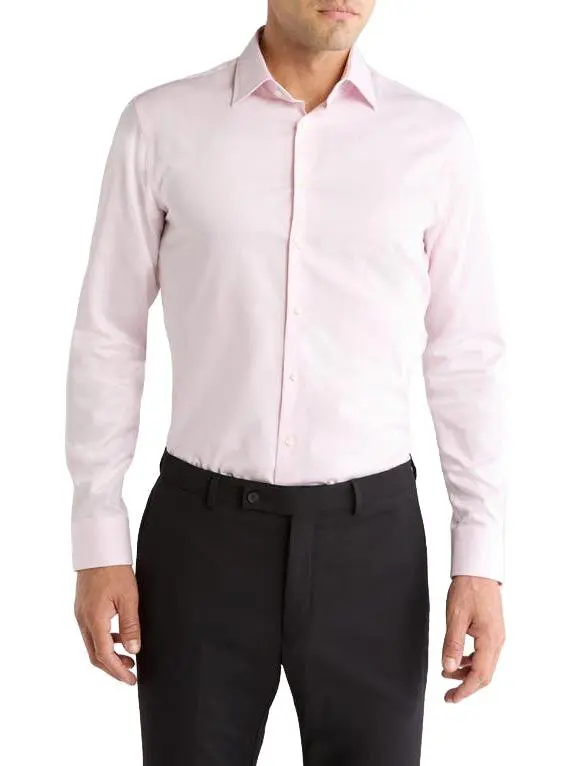 Nordstrom Trim Fit Herringbone Dress Shirt - Pink Sweet Herringbone
