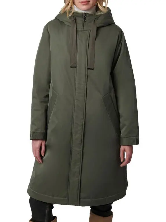 Bernardo Hooded Raincoat With Removable Bib - Dusty Olive/sage