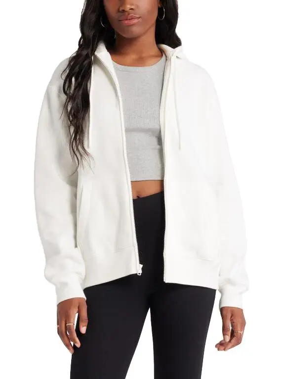 Bp. Oversized Zip Fleece Hoodie - Ivory