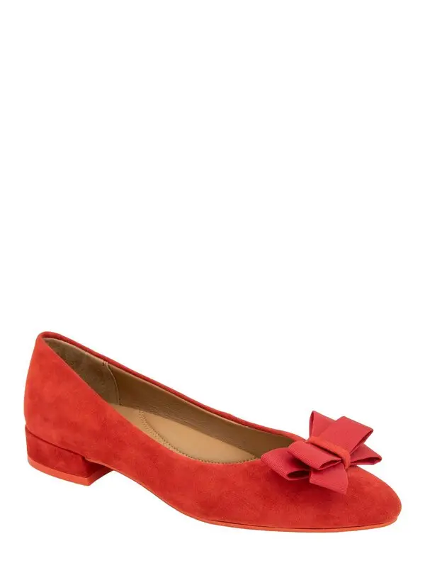 Gentle Souls By Kenneth Cole Abigail Bow Pump - Red Suede
