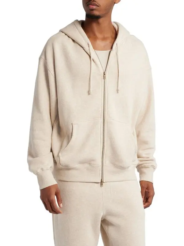 ELWOOD Oversize Terry Full-zip Hoodie - Vintage Oatmeal