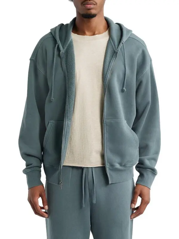 ELWOOD Oversize Terry Full-zip Hoodie - Vintage Slate