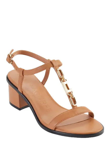 Karl Lagerfeld Paris Hilary T-strap Sandals - Tan