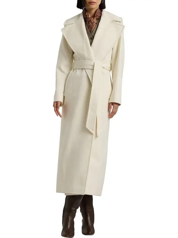 Ralph Lauren Belted Wool-blend Wrap Coat - Moda Cream
