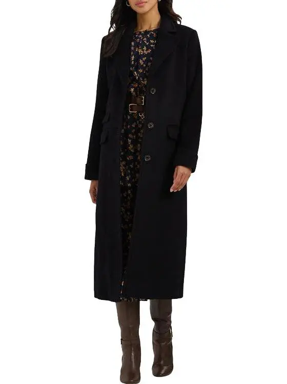 Ralph Lauren Longline Wool Blend Reefer Coat - Regal Navy