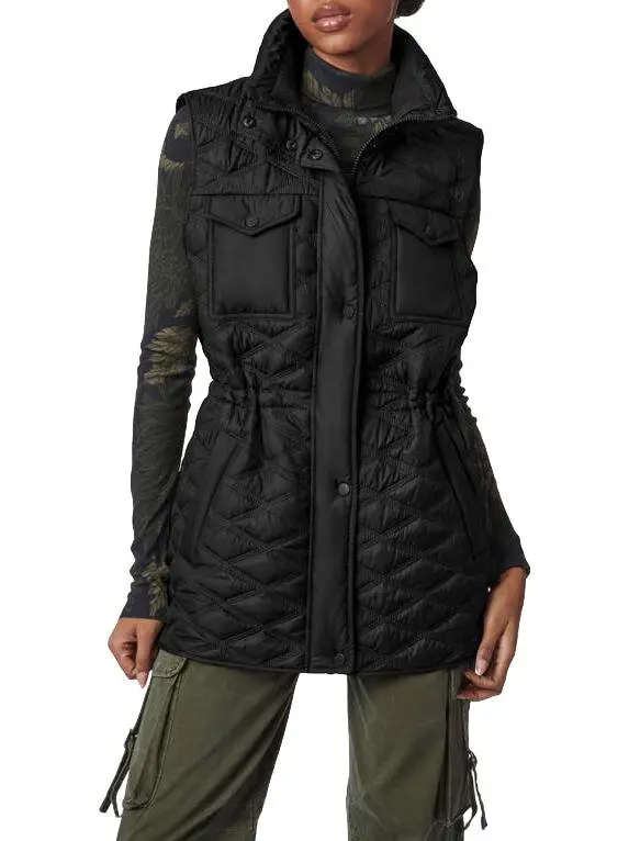 Bernardo Diamond Quilted Vest - Black