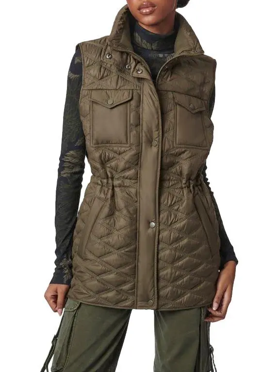 Bernardo Diamond Quilted Vest - Olive