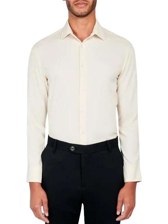 BROOKLYN BRIGADE Slim Fit Solid Performance Dress Shirt - Champagne