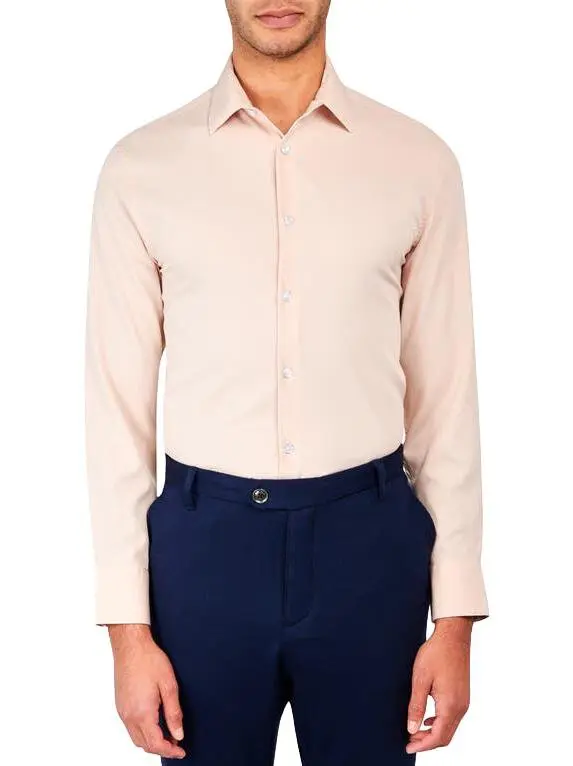 BROOKLYN BRIGADE Slim Fit Solid Performance Dress Shirt - Pale Blush