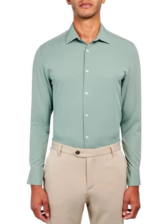 BROOKLYN BRIGADE Slim Fit Solid Performance Dress Shirt - Sage