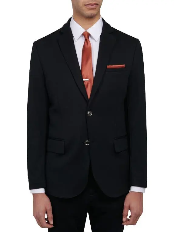 BROOKLYN BRIGADE Slim Fit Knit Sport Coat - Jet Black