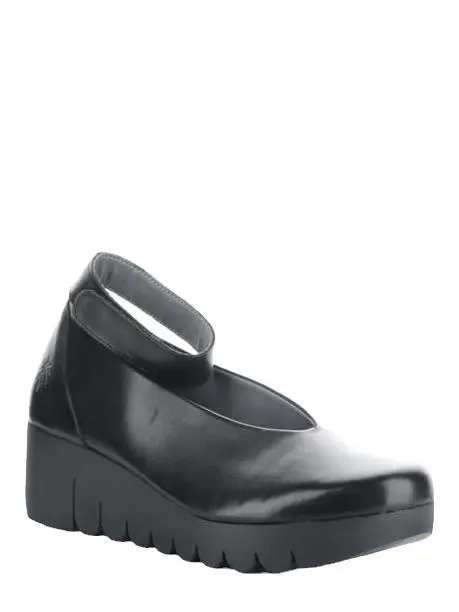 Fly London Vily Platform Wedge Pump - 000 Black Burn