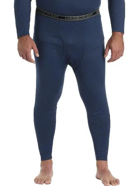 HARBOR BAY BY DXL Colder Weather Level 2 Performance Thermal Pants - Blue Heather