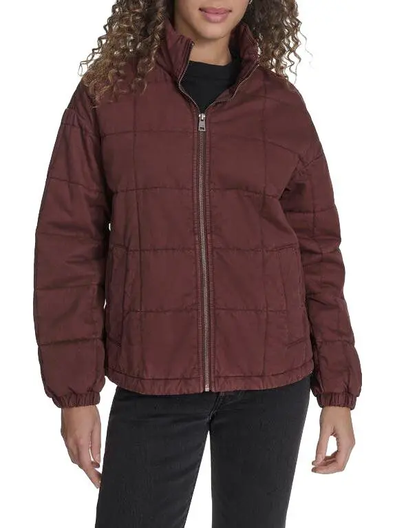 LEVI'S Box Quilted Water Resistant Cotton Jacket - Tawny Port