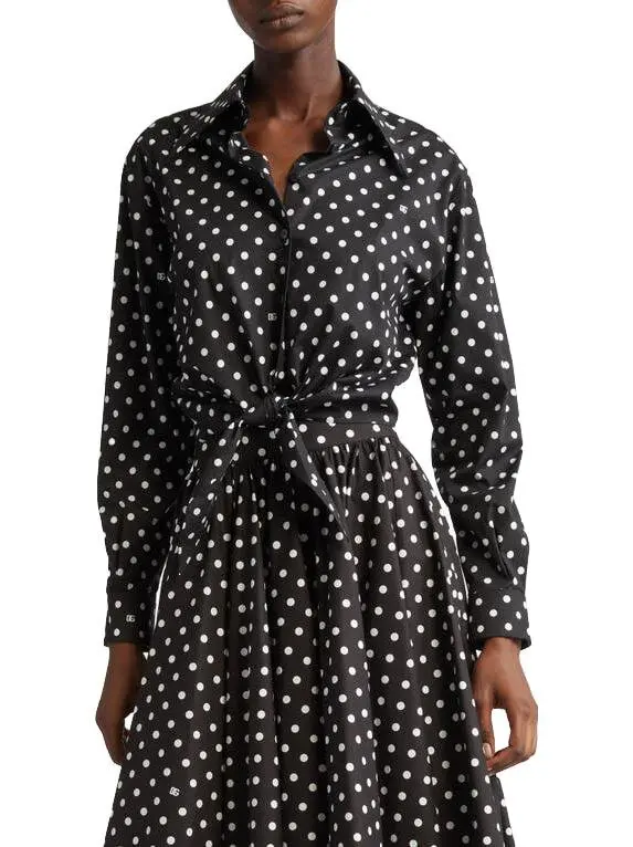 Dolce & Gabbana Polka Dot Crop Shirt - Hnzqw Pois Picc 0 8 F.nero