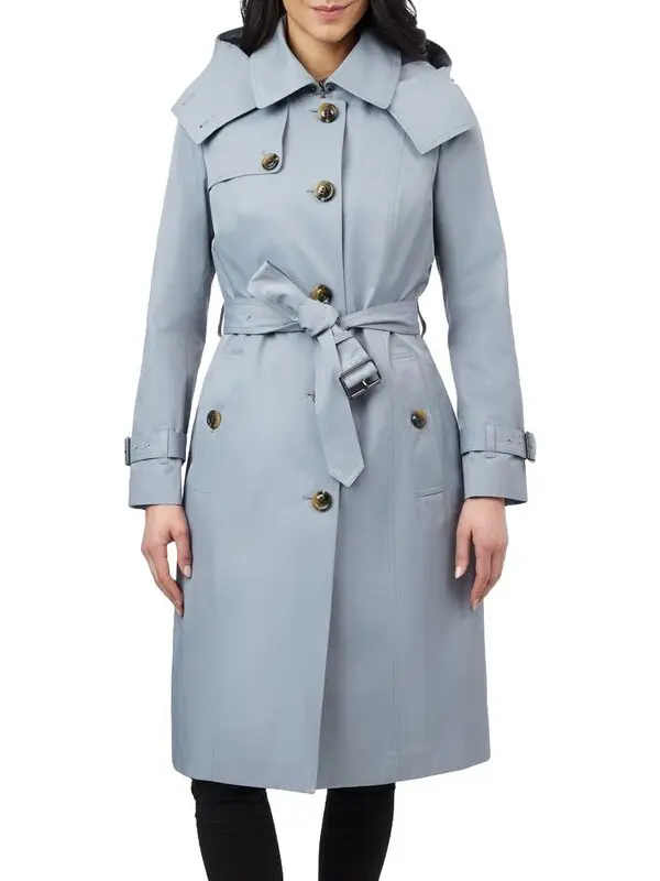 London Fog Water Resistant Belted Trench Coat With Removable Liner - Koala