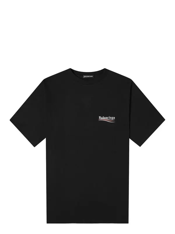 Balenciaga Political Campaign Oversize Tee - Black