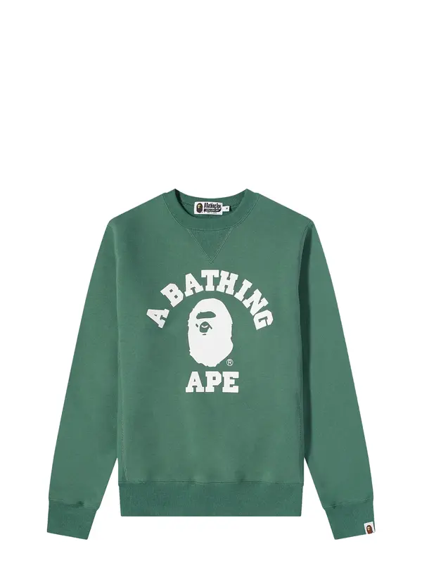 A BATHING APE College Crewneck Sweatshirt - Green