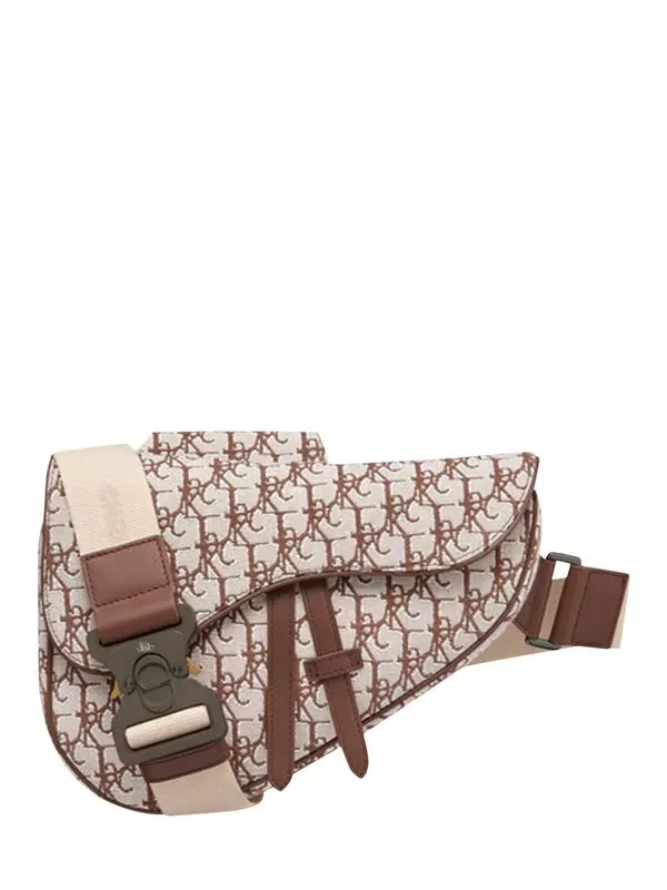 Dior Saddle Bag In Oblique Jacquard - Brown