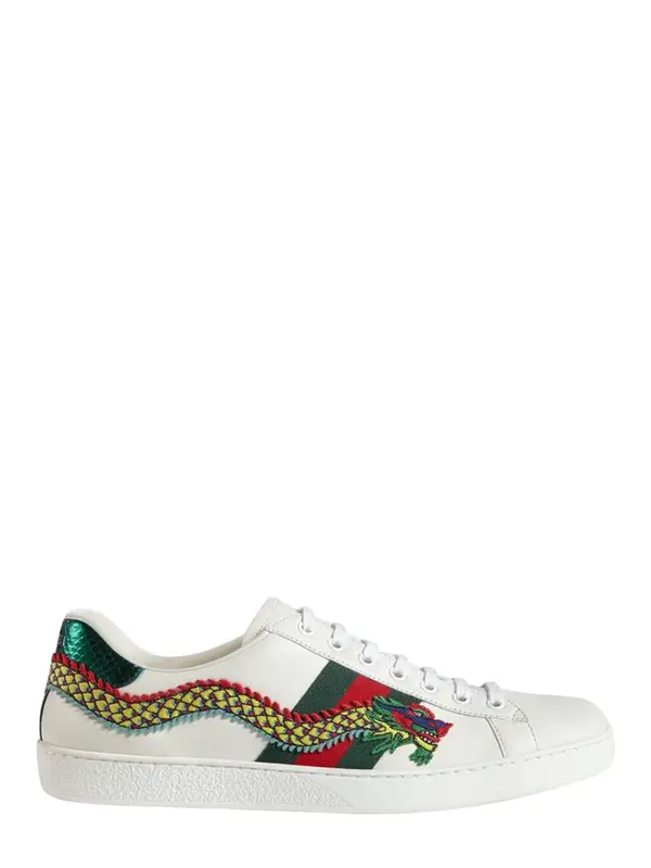Gucci Ace Embroidered Dragon Sneakers - White
