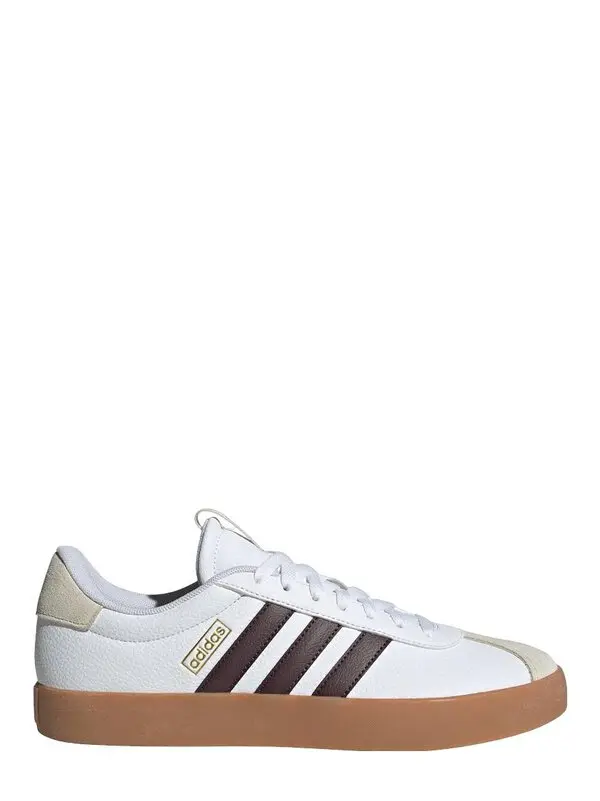 Adidas Vl Court 3.0 Lace Up Sneakers - Cloud White/shadow Brown/aluminium