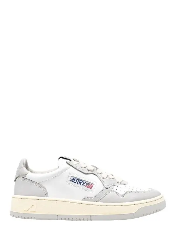 AUTRY Medalist Leather Low Sneakers - White/grey