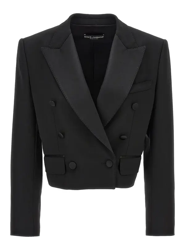 Dolce & Gabbana Tuxedo' Short Blazer - Black