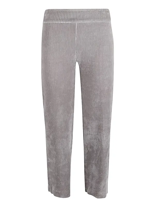 Avenue Montaigne Cropped Corduroy Trousers - Silver