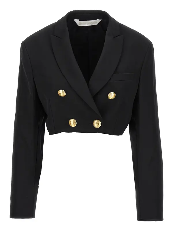 Palm Angels Cropped Blazer - Black