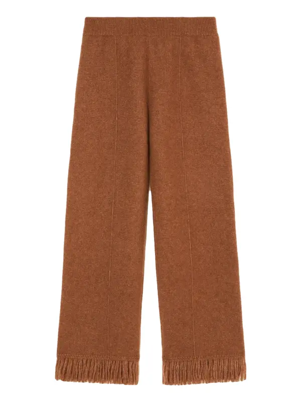 Alanui Cashmere And Silk Trousers - Camel