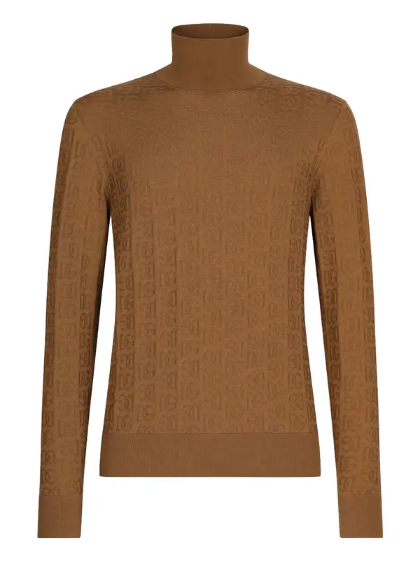 Dolce & Gabbana Silk Turtleneck Sweater - Camel