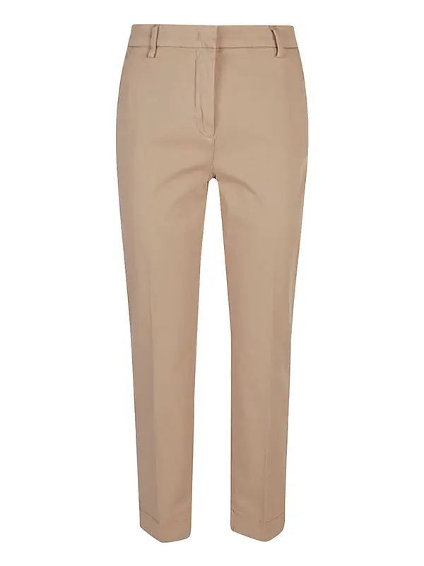 VIA MASINI 80 Cotton Trousers - Beige