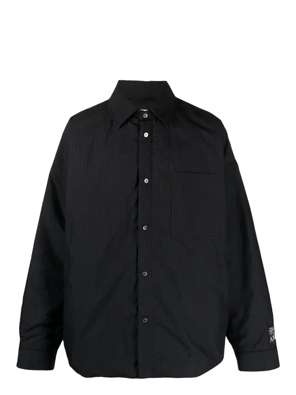 AMBUSH Gingham-check Padded Shirt Jacket - Black