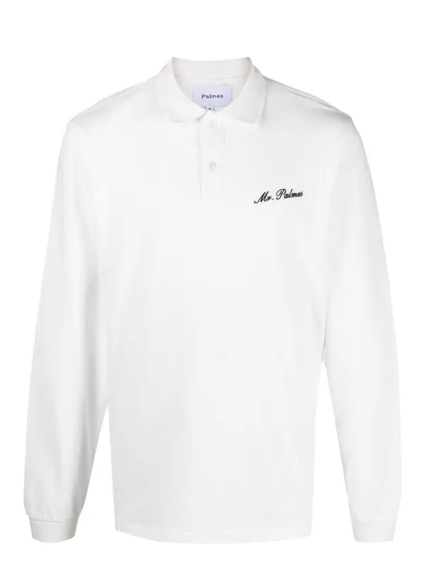 PALMES Logo Organic Cotton Polo Shirt - White