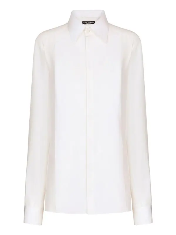 Dolce & Gabbana Silk Crepe De Chine Shirt - White
