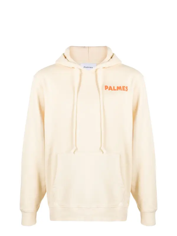PALMES Logo Organic Cotton Hoodie - White