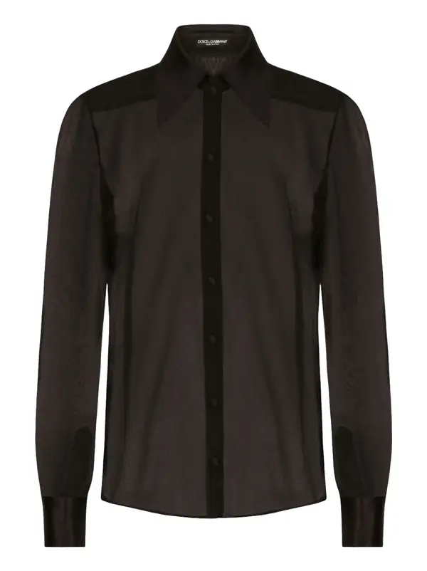 Dolce & Gabbana Silk Blend Mesh Shirt - Black
