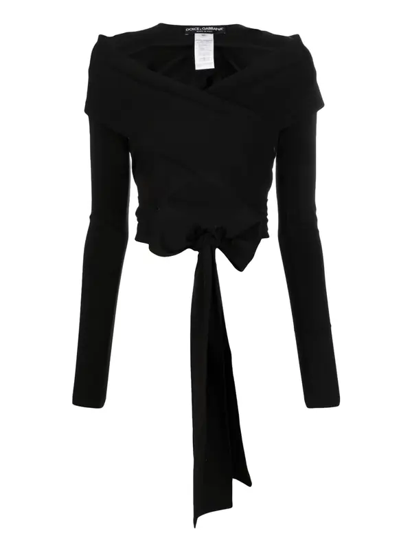 Dolce & Gabbana Cut-out Wrap Top - Black