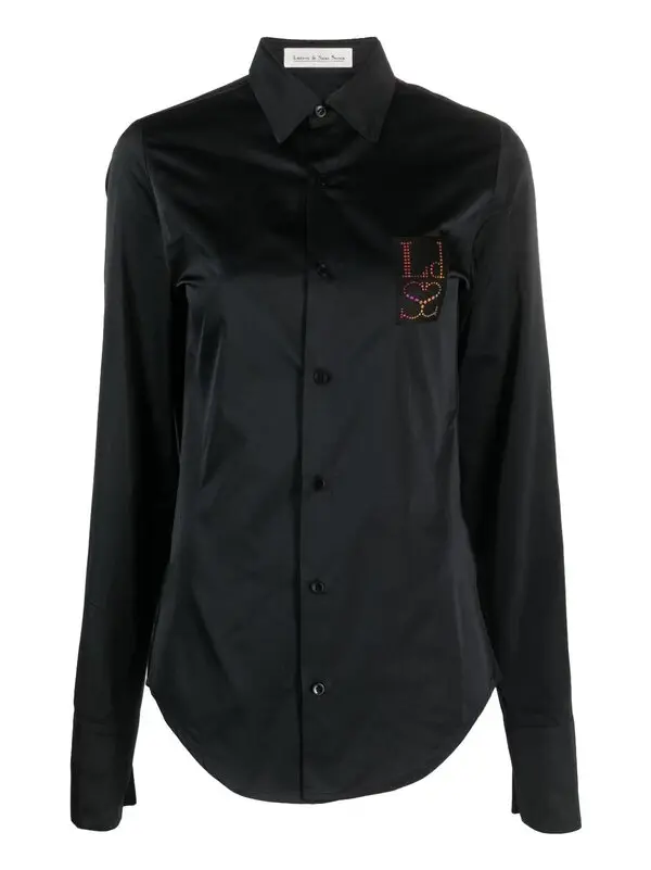 LUDOVIC DE SAINT SERNIN Logo Denim Shirt - Black