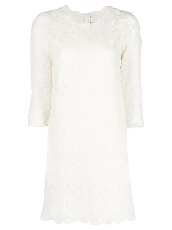 Ermanno Scervino Guipure Lace Mini Dress - White