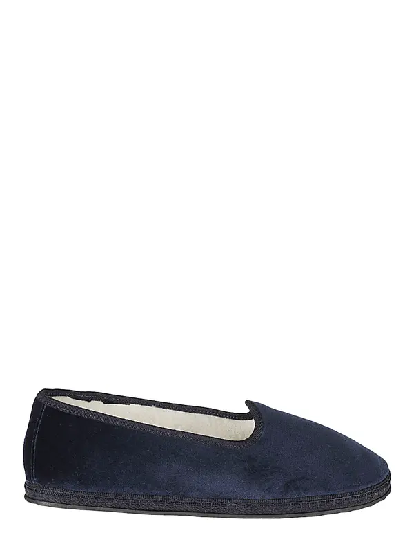 PIEDÀTERRE VENEZIA Friulana Alpaca Velvet Slippers - Blue