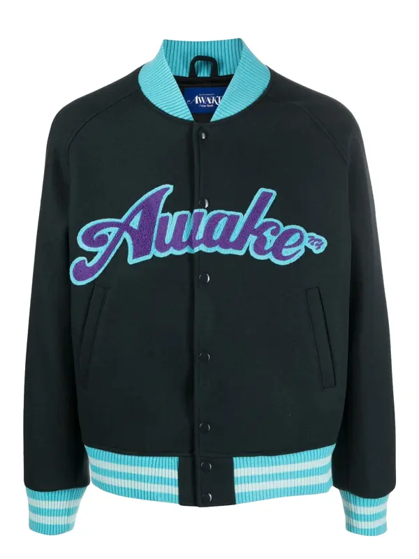 AWAKE NY Logo Varsity Jacket - Black