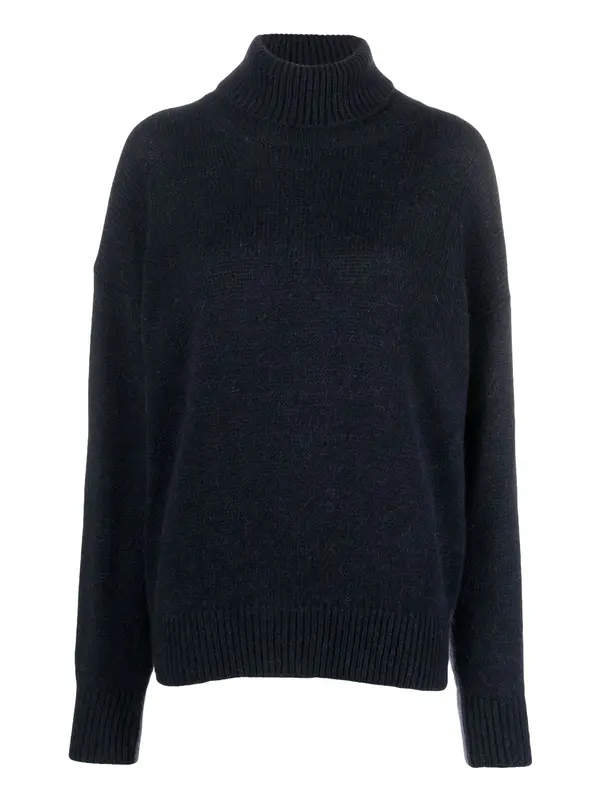 ALYSI Mohair Wool Turtleneck Sweater - Blue